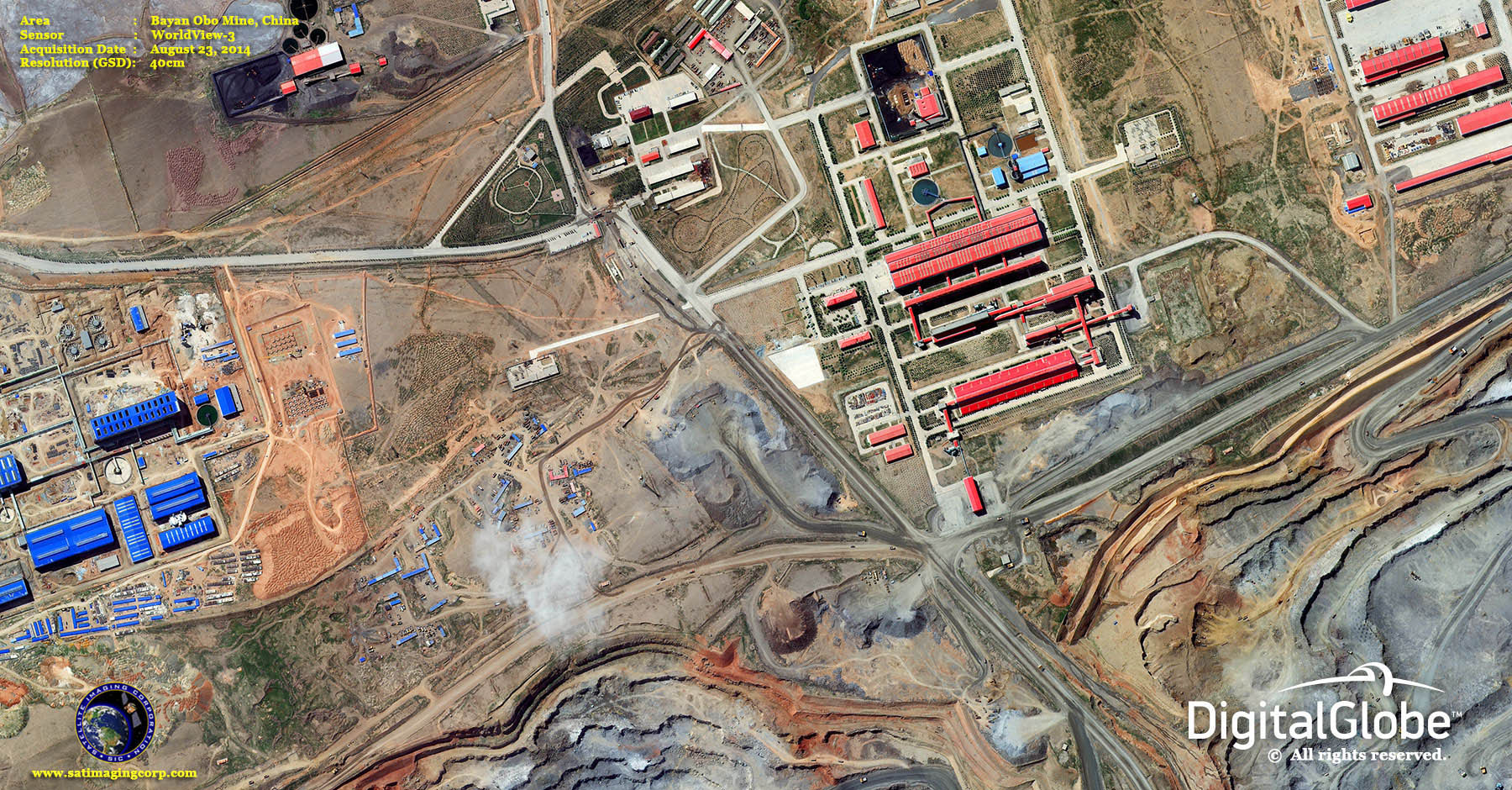 WorldView-3 satellite image Bayan Obo Mine | Satellite Imaging Corp